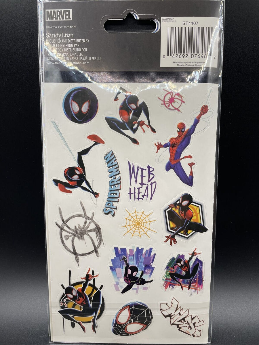 Marvel Comics Spider-Man Miles Morales 4-Sheet Variety Sticker Set Mul ...