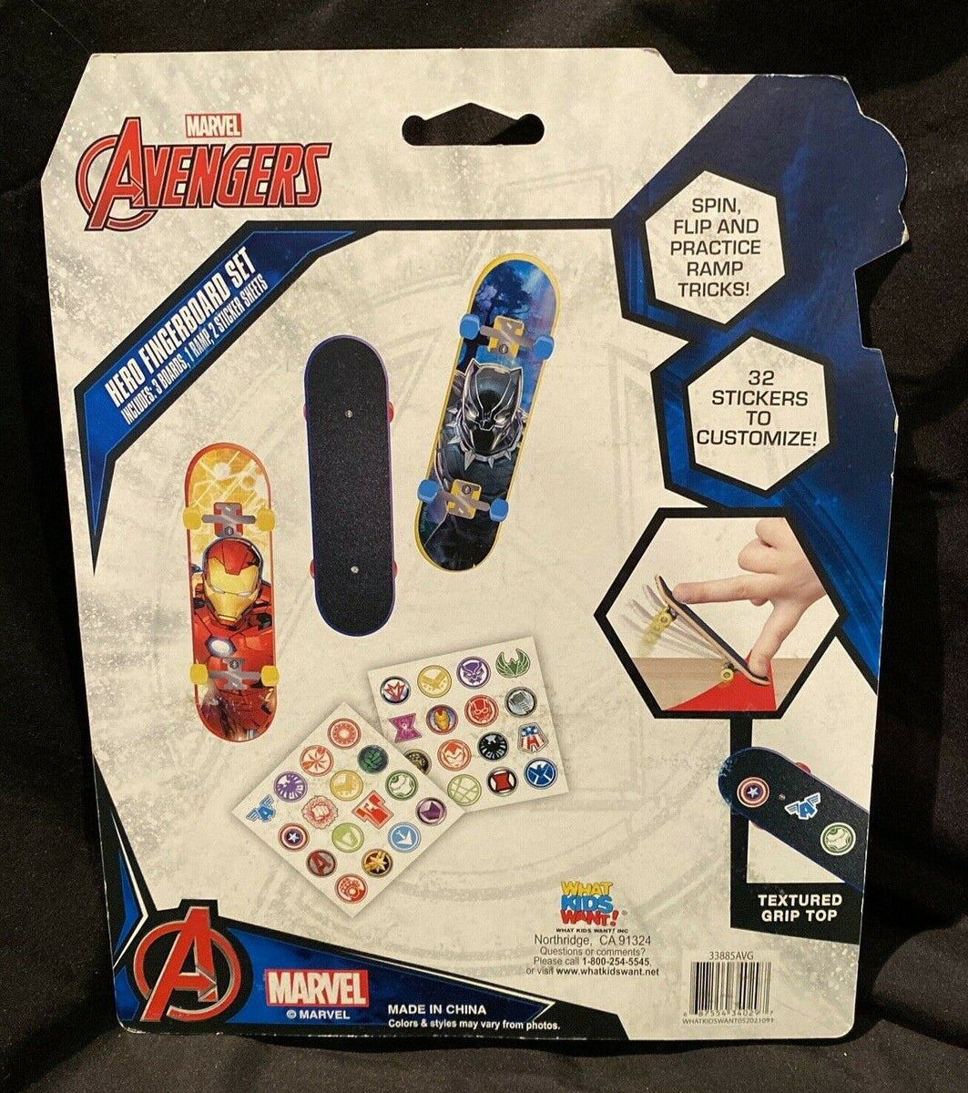 Marvel Avengers Fingerboard Set - 3 Pack, 1 Ramp and 32 Stickers – The ...