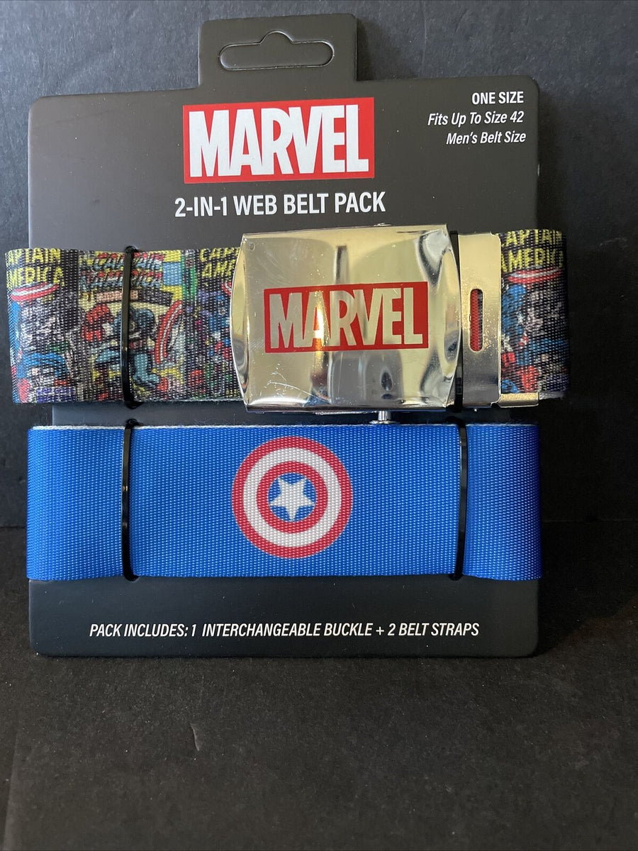 Marvel Captain America Comic Plus Classic Shield Belts 2 in 1 Web Belt ...